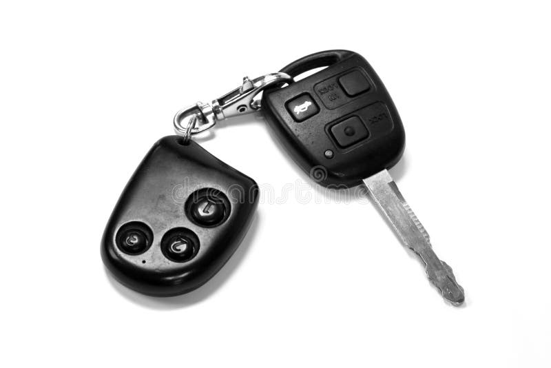 Car Key with Remote Control and Label Stock Photo - Image of background ...