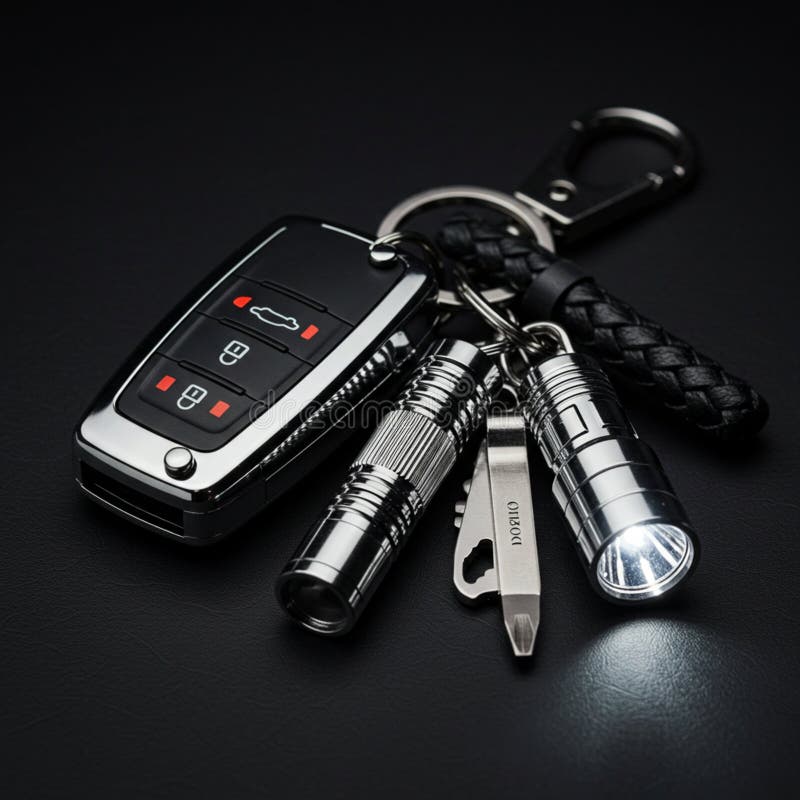 Car Key Remote with Black Casing, Chrome Edges, and Buttons for Locking ...