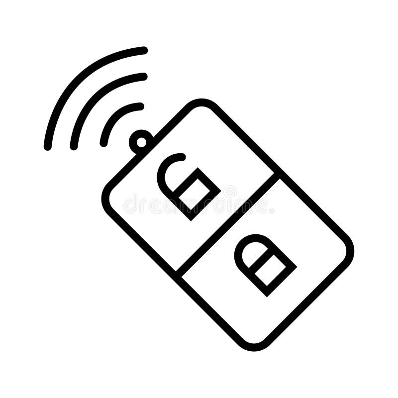 Car Key with Remote Control Icon Stock Illustration - Illustration of ...