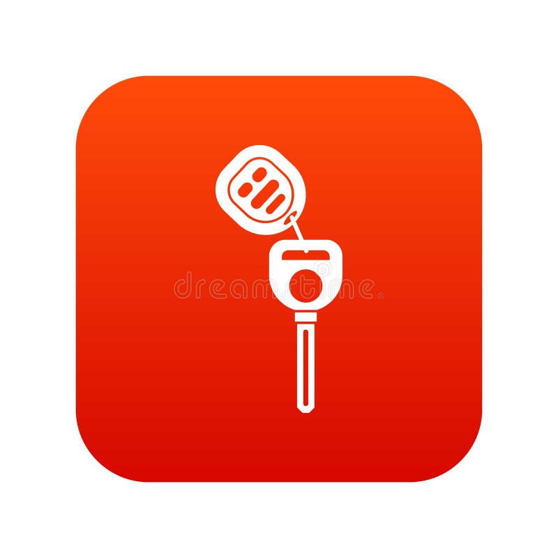 Car Key with Remote Control Icon Digital Red Stock Vector ...