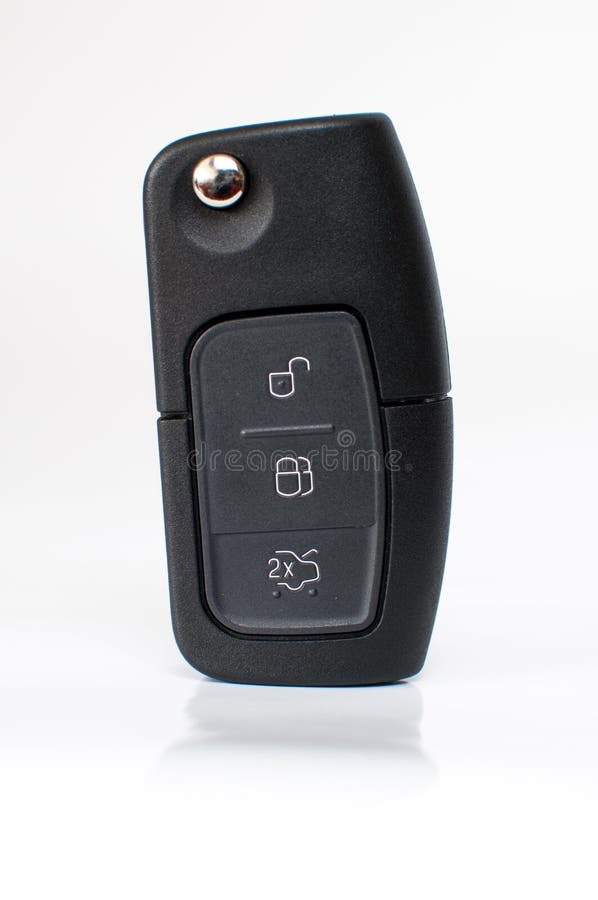 Car Key with Remote Control Isolated on White Stock Photo - Image of ...