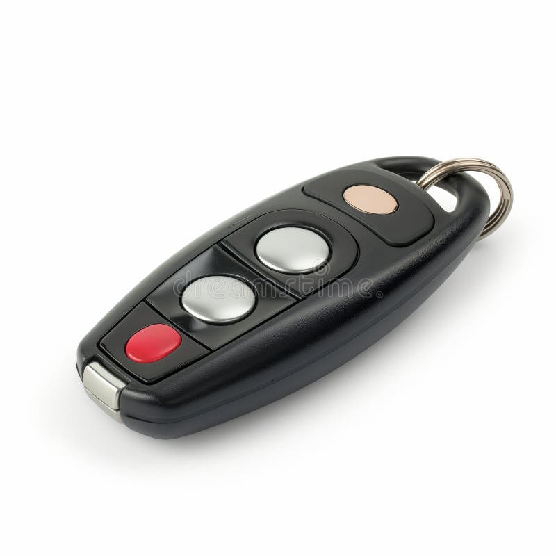 Car Key Remote Control Isolated on White Stock Image - Image of ...