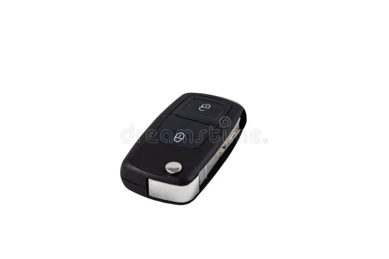 Car Key Remote Control Isolated on White Stock Image - Image of metal ...