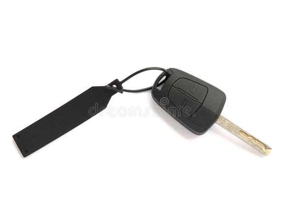 Car Key with Remote Control and Label Stock Photo - Image of background ...