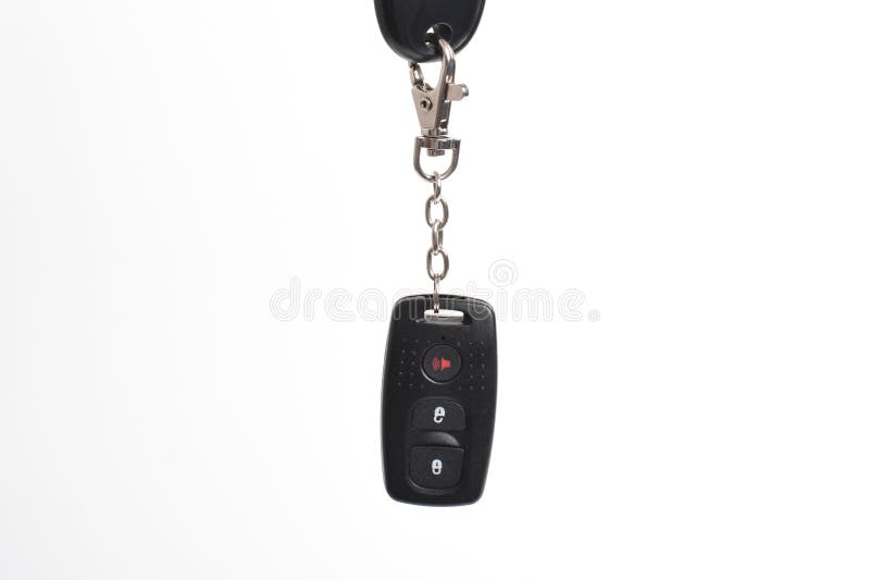 Car Key with Remote Control on White Background Stock Photo - Image of ...