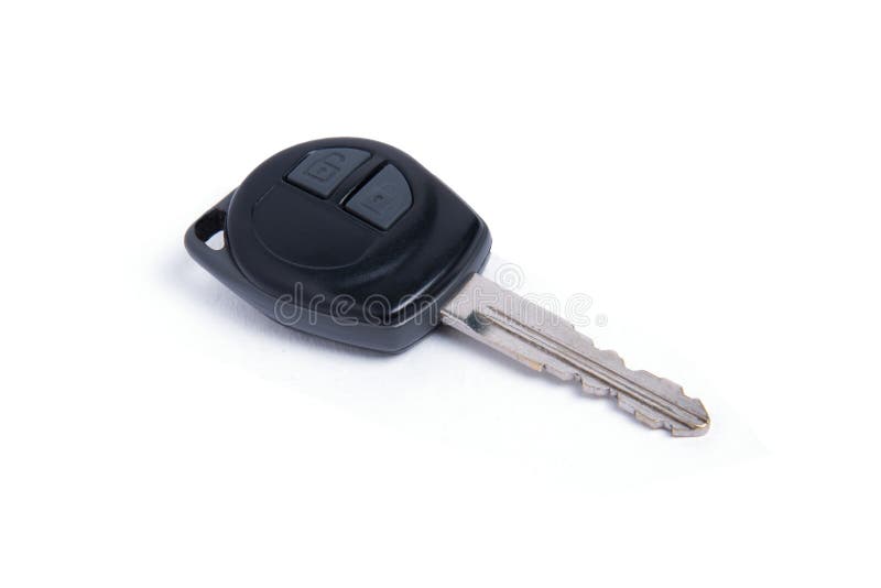 Car Key with Remote Isolated on White Stock Image - Image of technology ...