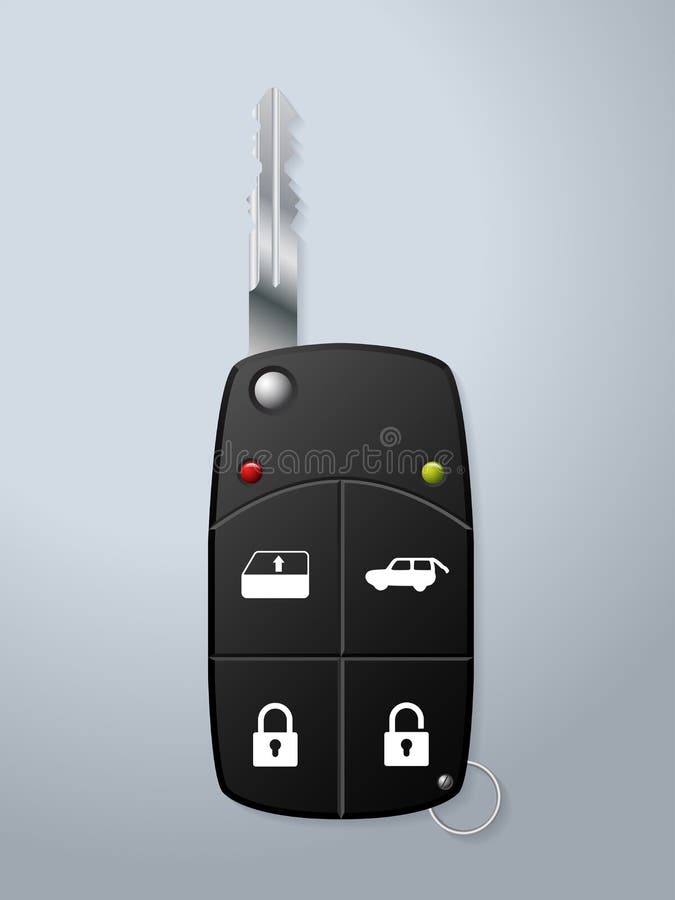 Car Key with Remote Security Functions Stock Vector - Illustration of ...