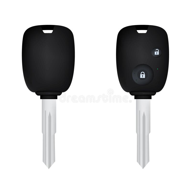 Car Key Set. Front and Back View. Vector Illustration. Stock Vector ...