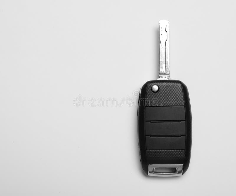 Car Key on White Background, Top View. Stock Photo - Image of modern ...