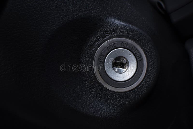 Car keyhole ignition. stock photo. Image of modern, drive - 141378678
