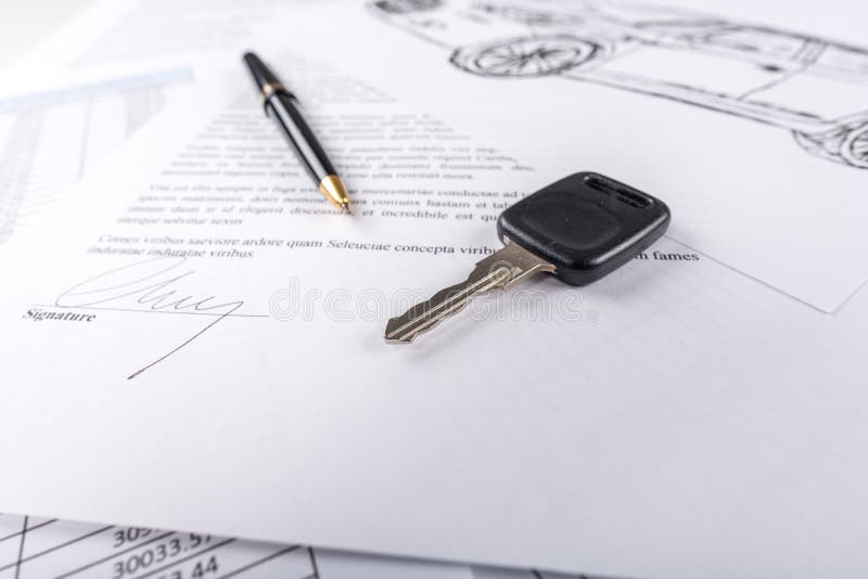 Car Keys on Agreement Document Stock Photo - Image of vehicle ...