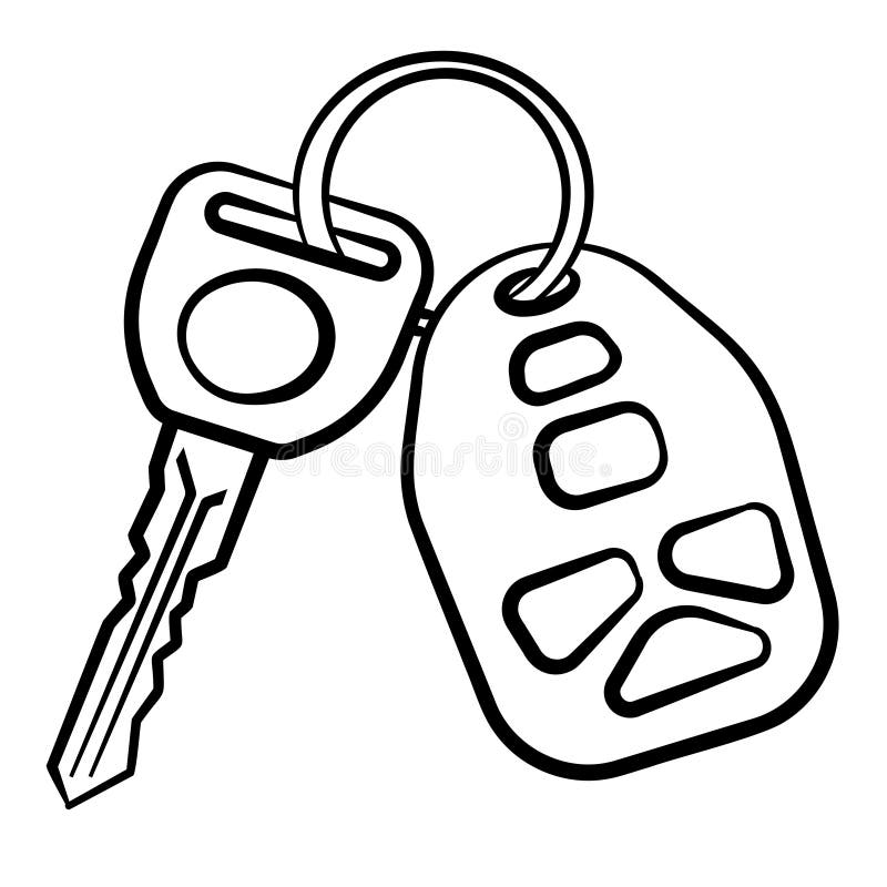 Car keys stock vector. Illustration of chain, drawing - 216918376