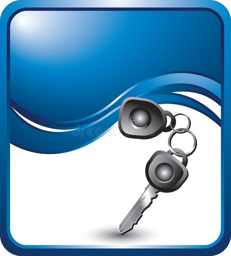 Car Keys on Blue Wave Background Stock Vector - Illustration of knob ...