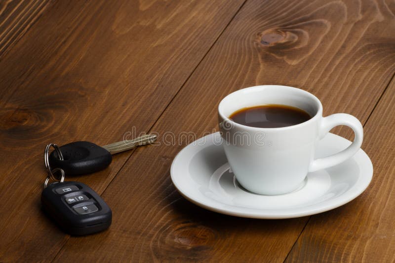 Car keys and coffee cup stock image. Image of table, white - 59052487