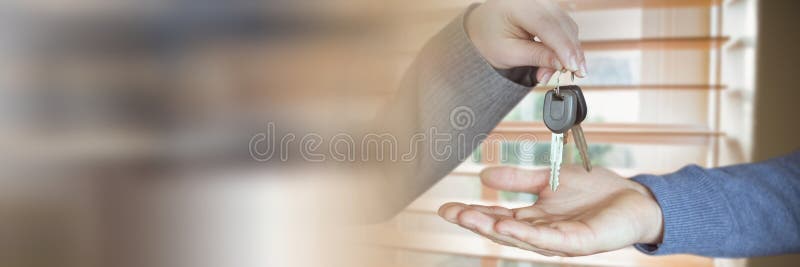 Car Keys in Hand by Window Blinds Transition Stock Image - Image of ...