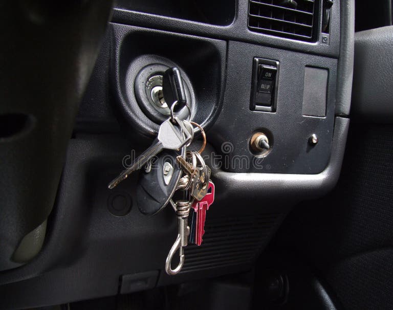 Car keys in ignition stock photo. Image of panic, column - 7586844