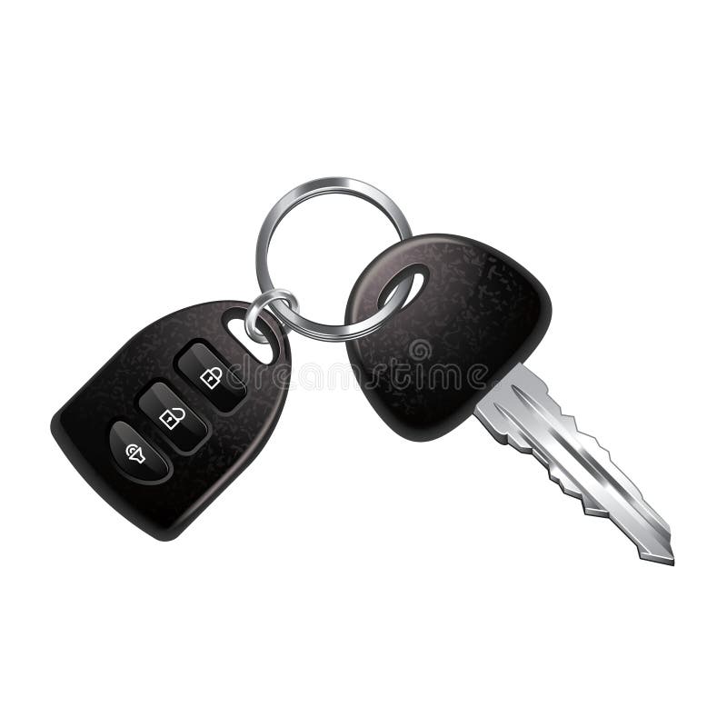 Car Keys Isolated on White Vector Stock Vector - Illustration of steel ...