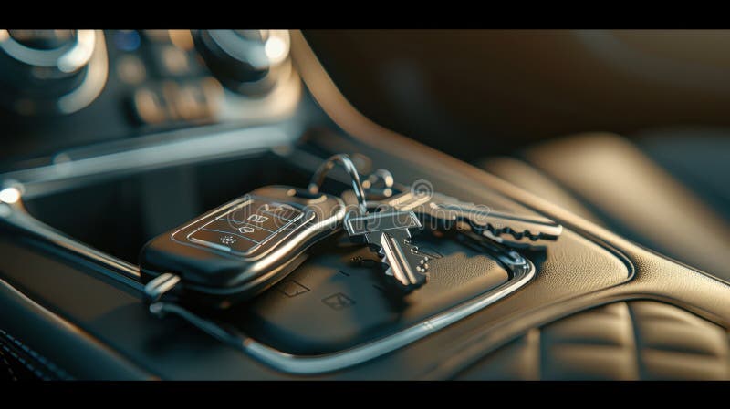 The Car Keys on Leather. AI Generated Stock Photo - Image of interior ...