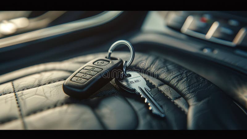The Car Keys on Leather. AI Generated Stock Photo - Image of security ...
