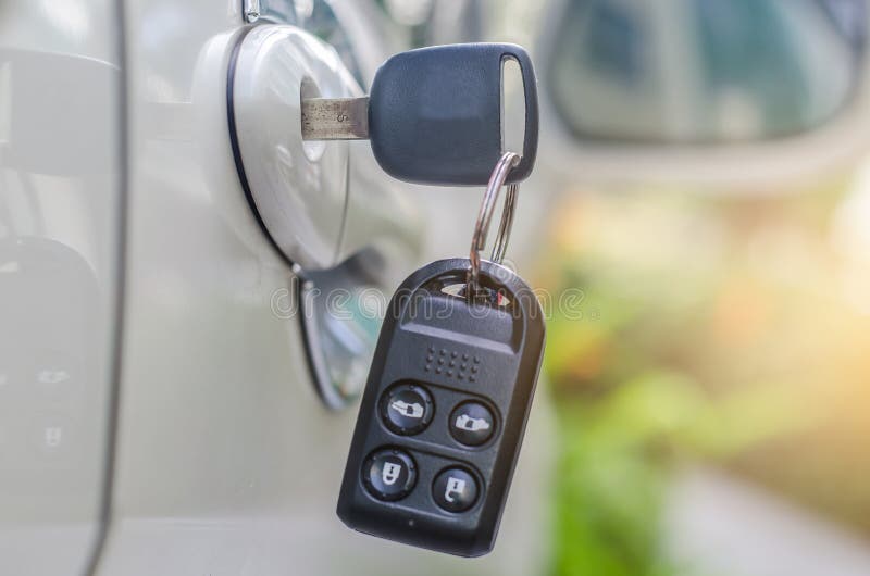 Car keys left in the door stock image. Image of access - 143168569