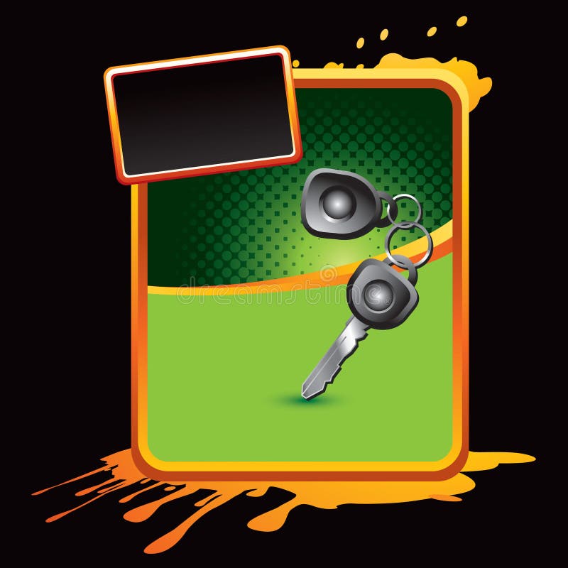 Car Keys on Orange Splattered Advertisement Stock Vector - Illustration ...