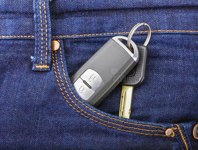 Keys in trouser pocket stock photo. Image of shaped, security - 3538506