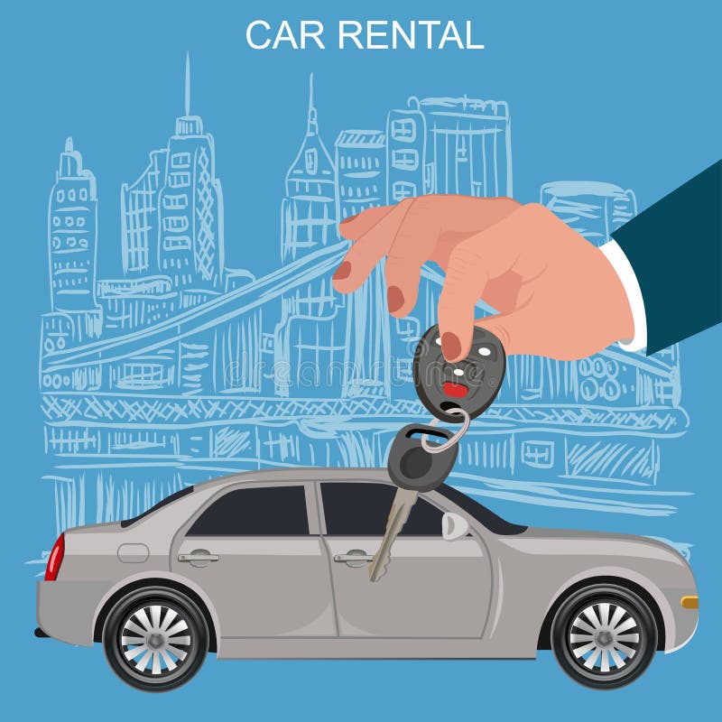 Car Keys and Remote, Rental Concept, Vector Illustration Stock Vector ...