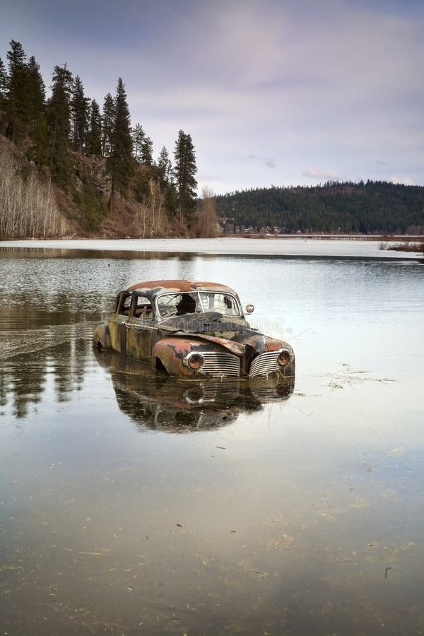 Car in lake. stock photo. Image of design, transportation - 18955138
