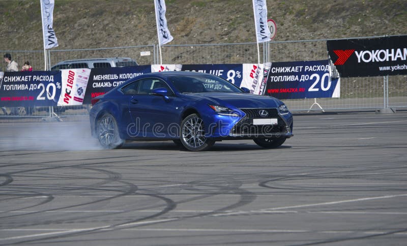 Car Lexus performs drift editorial image. Image of fast - 53479720