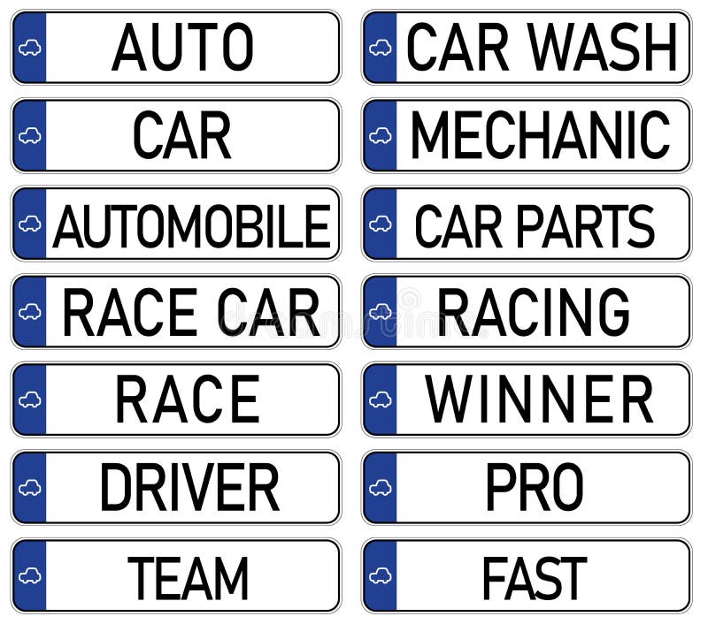 Car License Numbers, Vector Illustration Stock Vector - Illustration of ...