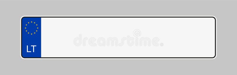 Car License Plate of Lithuania Vector Template Stock Vector ...