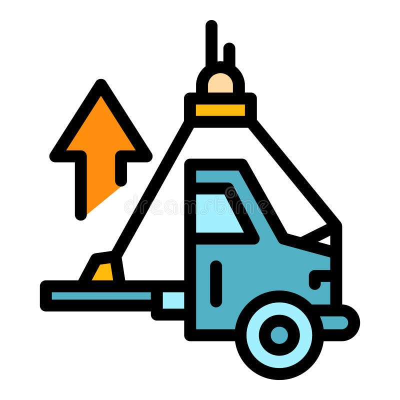 Car Lift Elevator Icon Color Outline Vector Stock Vector - Illustration ...