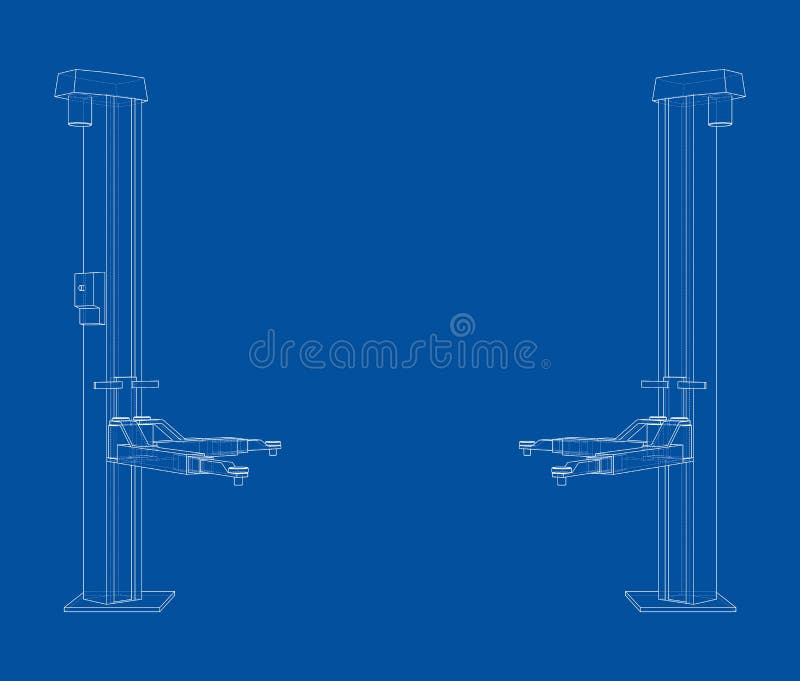 Car Lift Stand Tower. Vector Stock Illustration - Illustration of ...