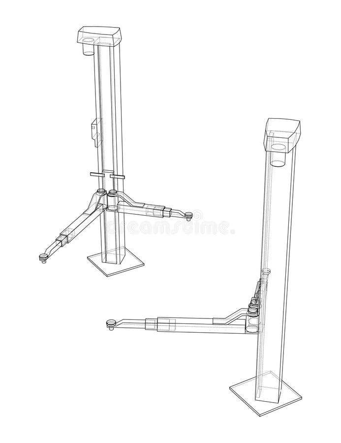 Car lift stand tower stock illustration. Illustration of tool - 269928983