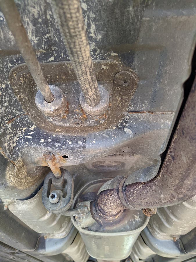 Car on the Lift View from Below. Car on a Lift Bottom View Photo. Stock ...