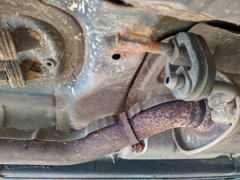 Car on the Lift View from Below. Car on a Lift Bottom View Photo. Stock ...