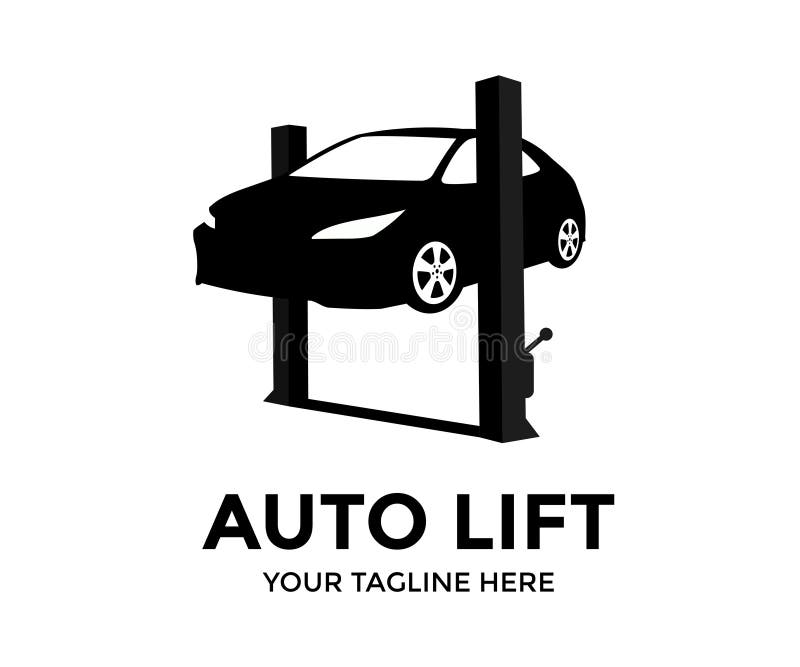 Car Lifting Logo Design. Car on a Wheel Alignment Lift in Auto Service ...