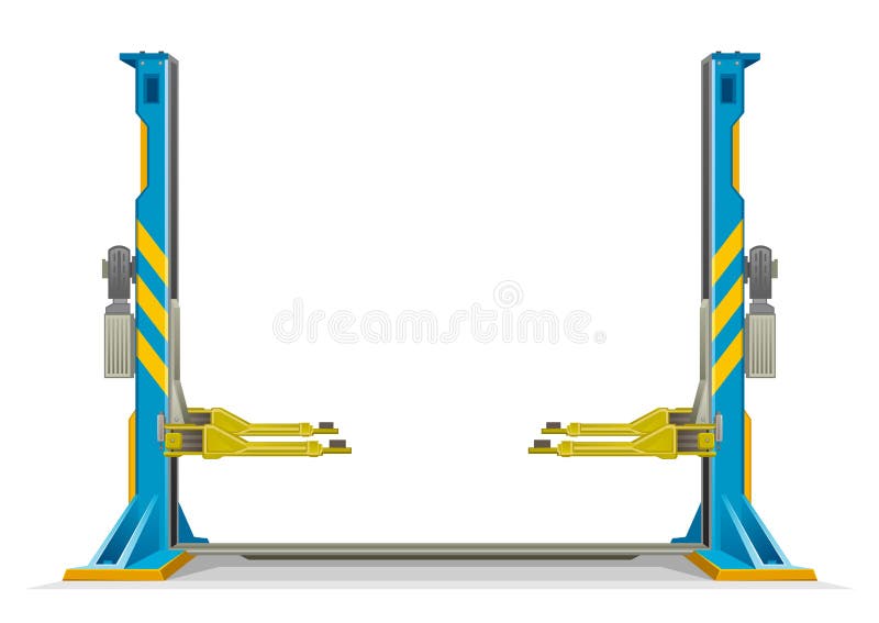 Hydraulic Ramp with Car Vector Icon Stock Vector - Illustration of ...