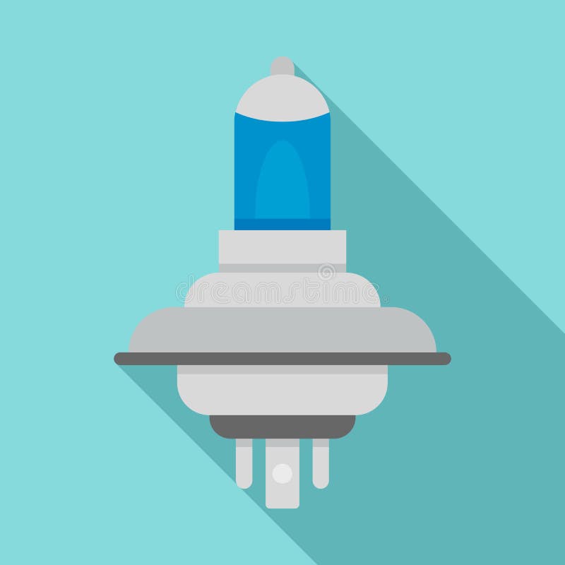 Car Light Bulb Icon, Flat Style Stock Vector - Illustration of circular ...