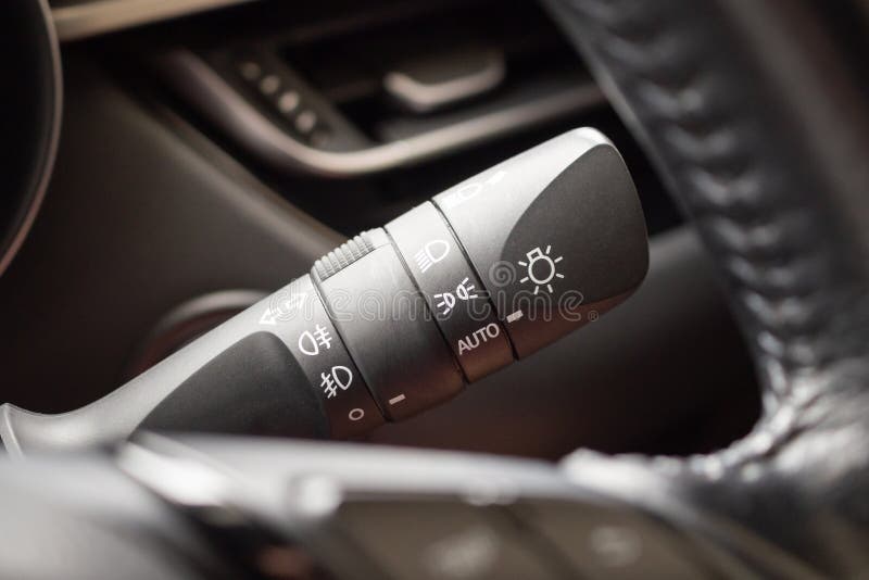 Car Light Control Switch Closeup Stock Photo - Image of concept, macro ...