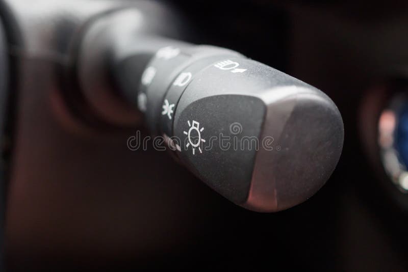 Car Light Control Switch Closeup Stock Photo - Image of black, closeup ...