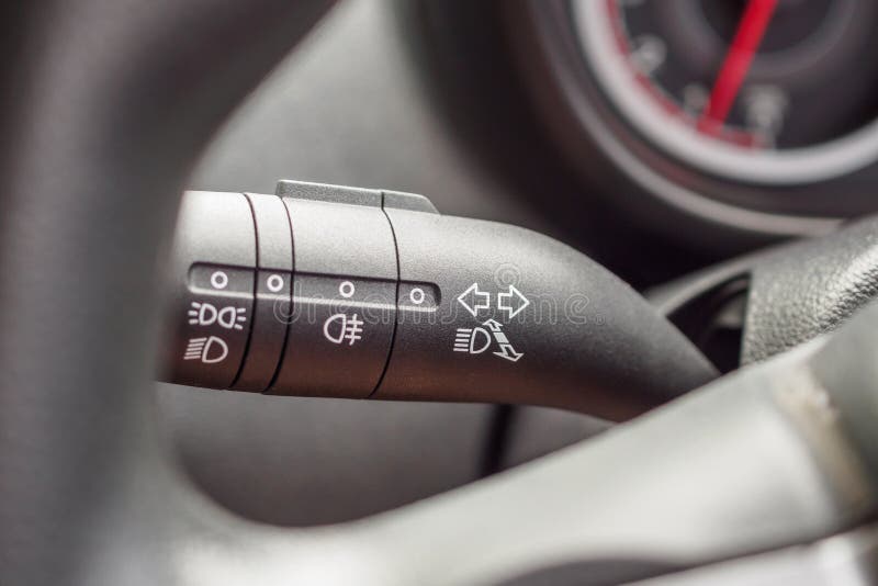 Car Light Control Switch Closeup Stock Photo - Image of auto, indicator ...