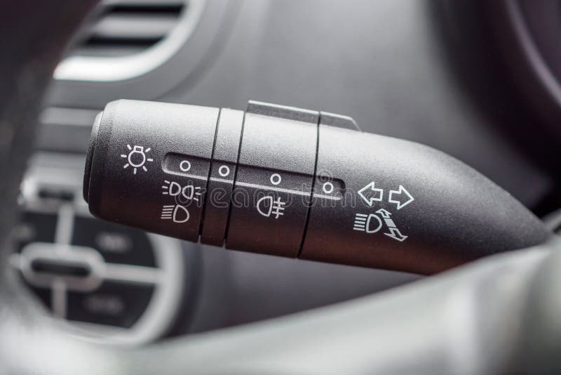 Car Light Control Switch Close Up Stock Image - Image of icon, stalk ...