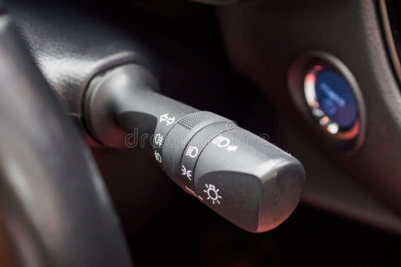 Car Light Control Switch Closeup Stock Photo - Image of black ...