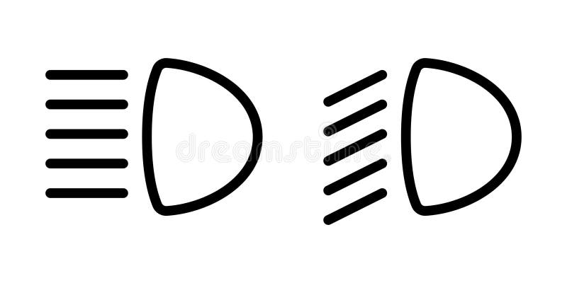 Car Light Icon Set Simple Design. Stock Illustration - Illustration of ...