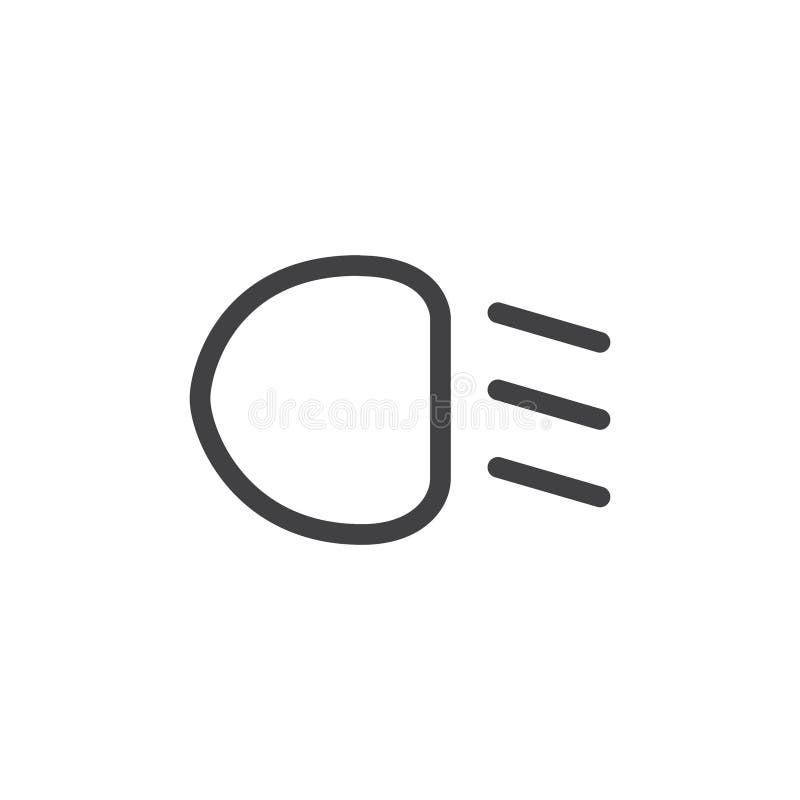 Car Light Icon Simple Outline Vector Logo Stock Vector - Illustration ...