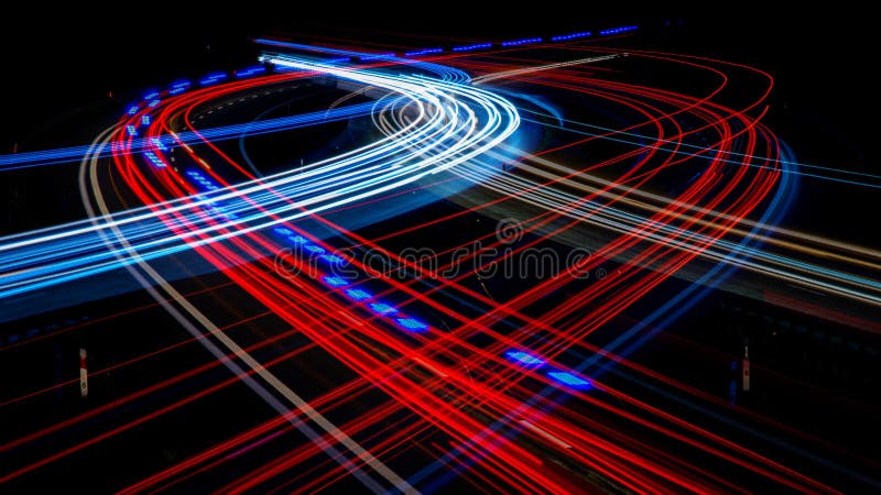 Car Light Lines, at Night, Long Exposure Stock Image - Image of blur ...