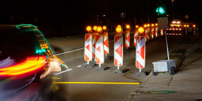 Traffic Light at a Construction Site Stock Image - Image of lighting ...