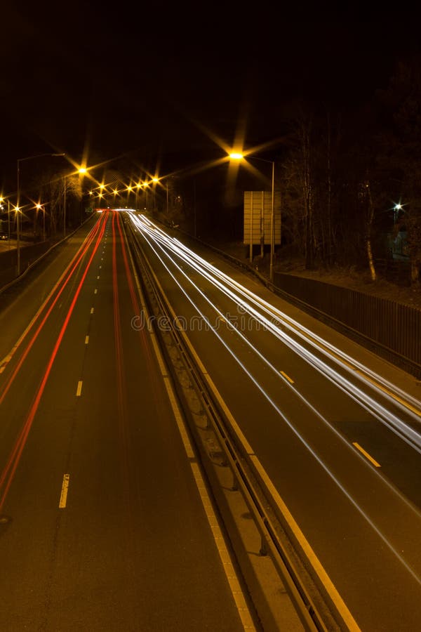 Car Light Trails stock photo. Image of night, freeway - 54393952