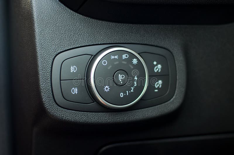 Car lighting switch stock photo. Image of cockpit, reflector - 121817750